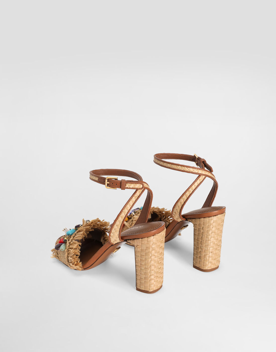 Frayed sandal with rhinestone embroidery in Multicolor for Women ...