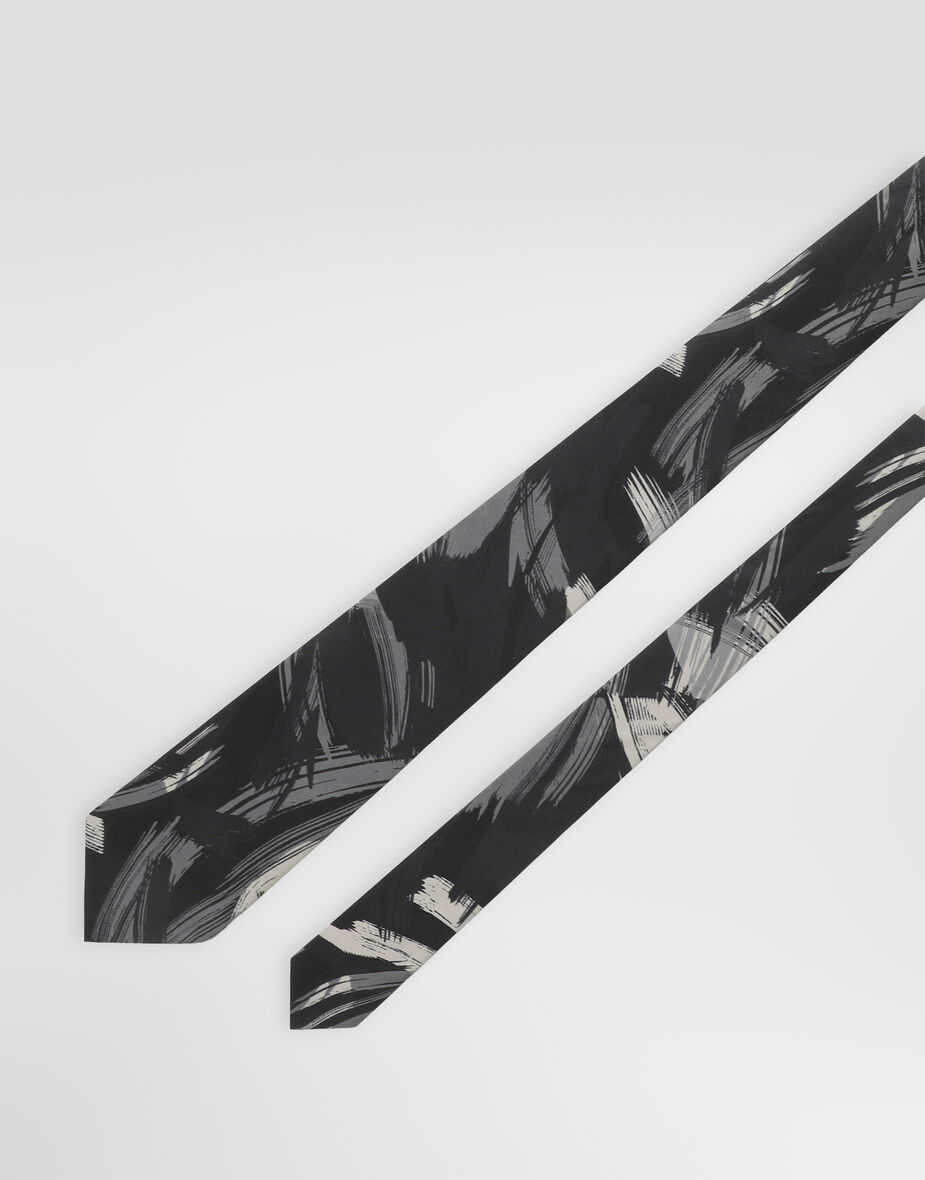 Abstract-print twill tie en Multicolor de Hombre | Dolce&Gabbana®