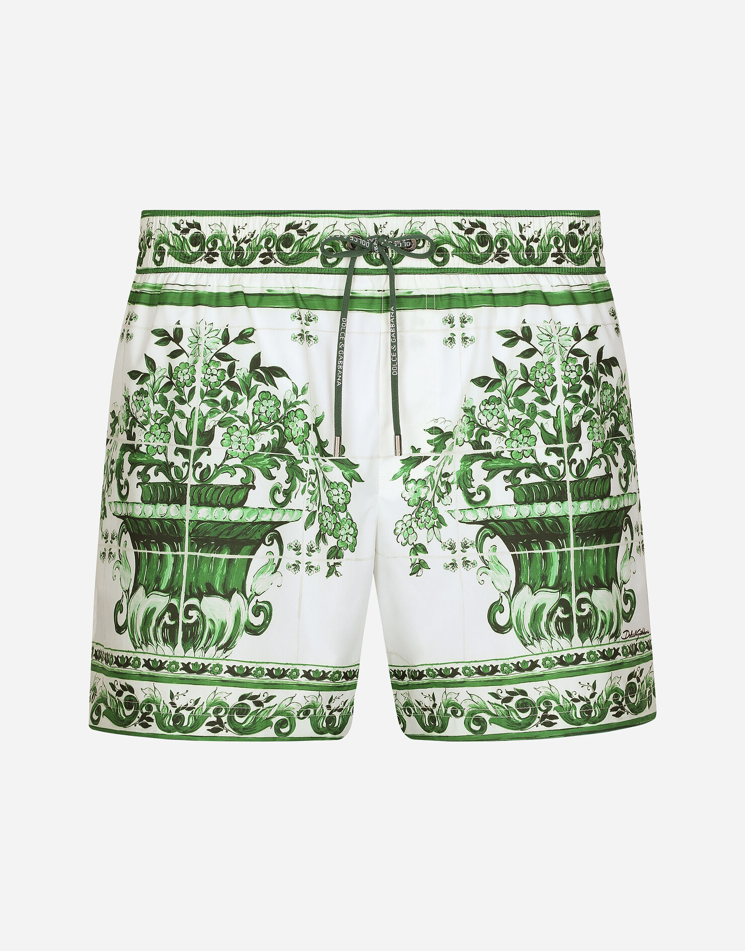 Swim shorts with majolica print in Print for Men | Dolce&Gabbana® US