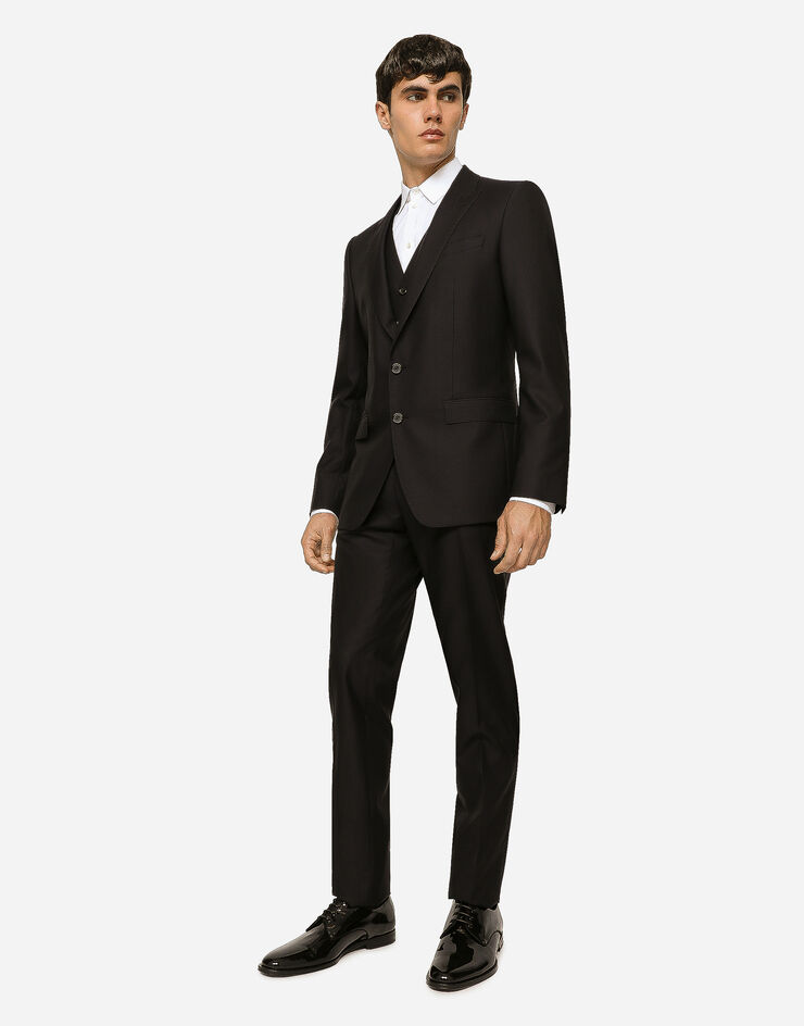 Traje Martini en lana y seda en Azul de Hombre | Dolce&Gabbana®