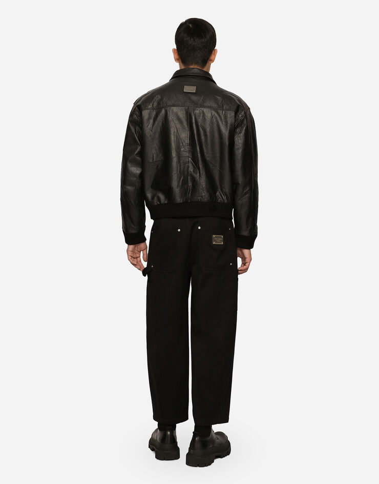 Vintage leather jacket with branded tag in Multicolor for Men | Dolce ...