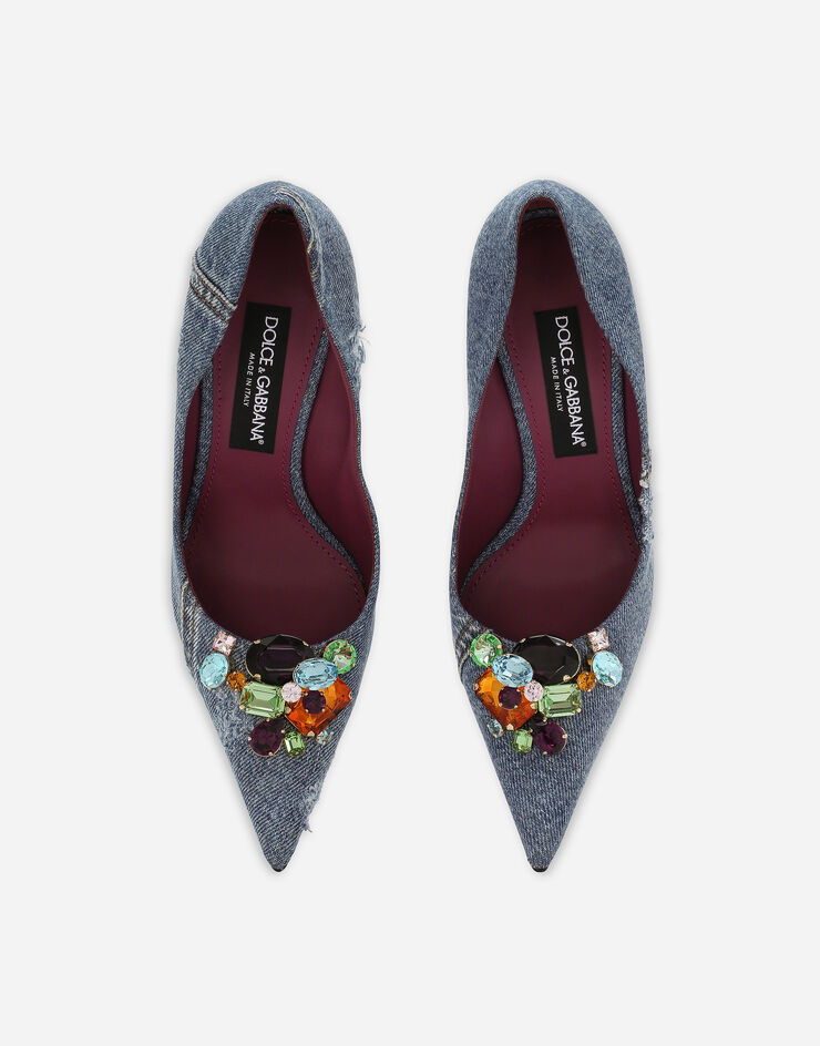 Patchwork denim pumps in Blue for Women | Dolce&Gabbana® US