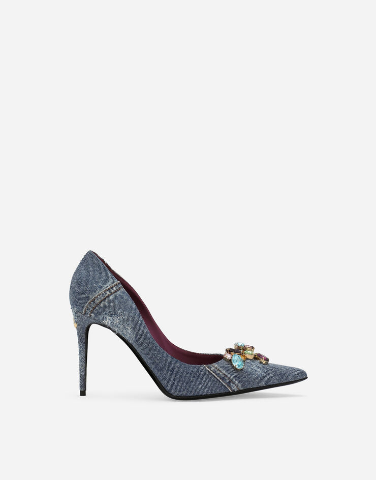 Patchwork denim pumps in Blue for Women | Dolce&Gabbana® US