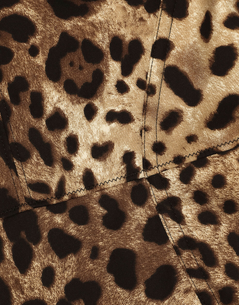 Leopard-print charmeuse bodysuit in ANIMAL PRINT for Women | Dolce ...