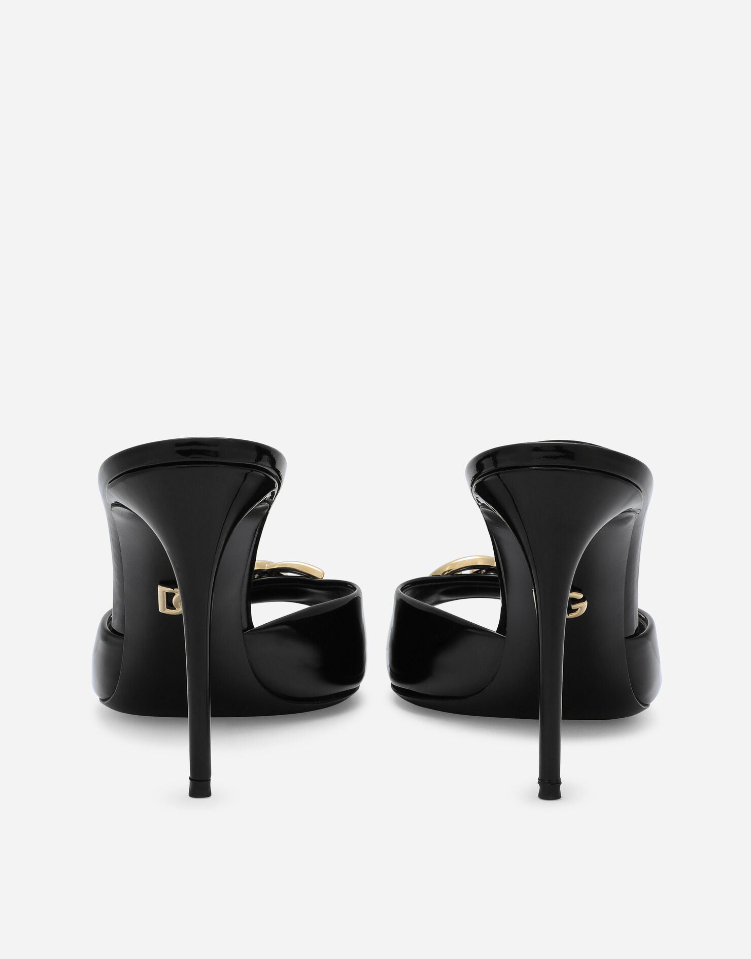 Patent leather mules with DG logo in Black for Women | Dolce&Gabbana® US