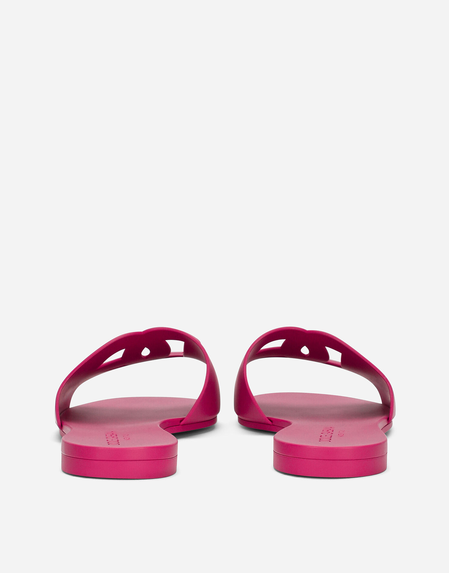 Rubber beachwear sliders in Fuchsia for Women | Dolce&Gabbana® US