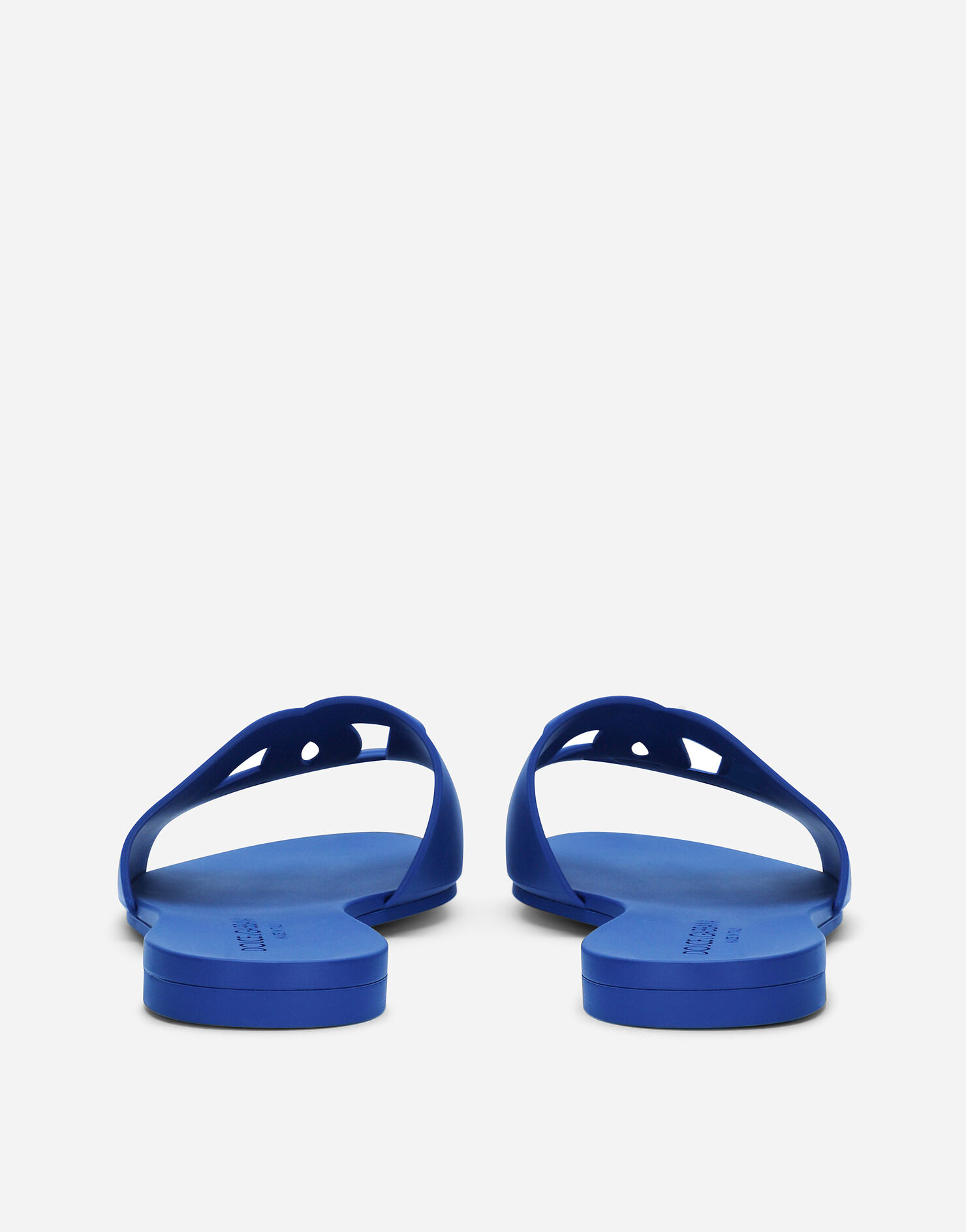 Rubber beachwear sliders in Blue for | Dolce&Gabbana®