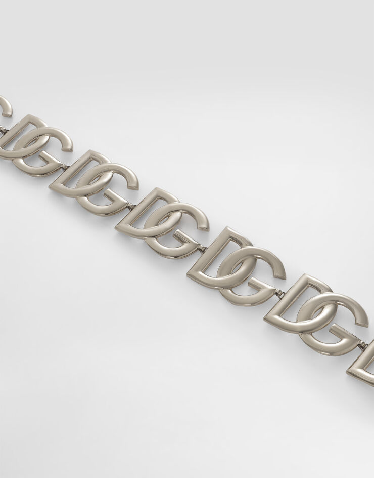 KIM DOLCE&GABBANA Chain belt with DG multi-logo in Silver for Women ...