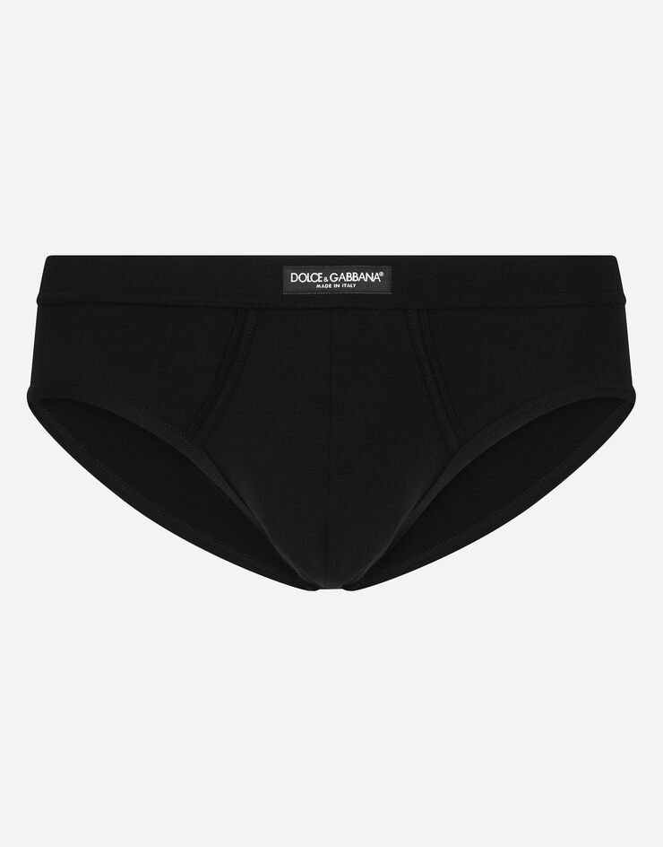 Slip mi-long en jersey bi-stretch avec étiquette logo en Noir pour pour ...