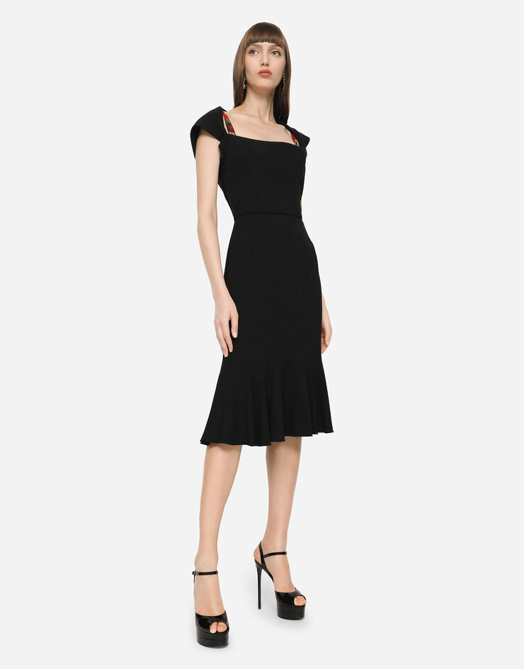 Cady fabric mini dress en NEGRO de Mujer | Dolce&Gabbana®