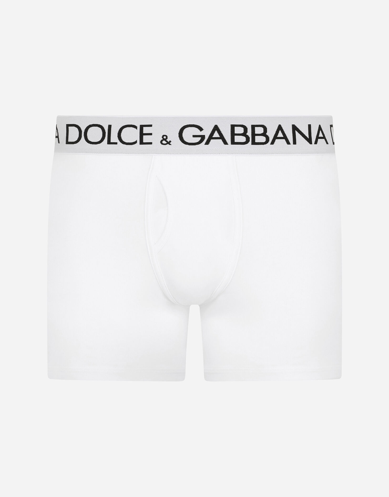 Two-way-stretch cotton jersey long-leg boxers in White for Men | Dolce ...