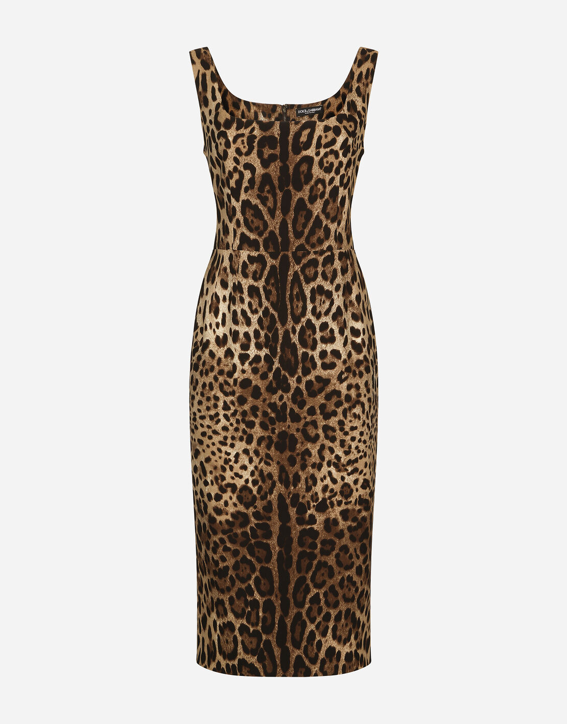 Leopard-print charmeuse midi dress in ANIMAL PRINT for Women | Dolce ...