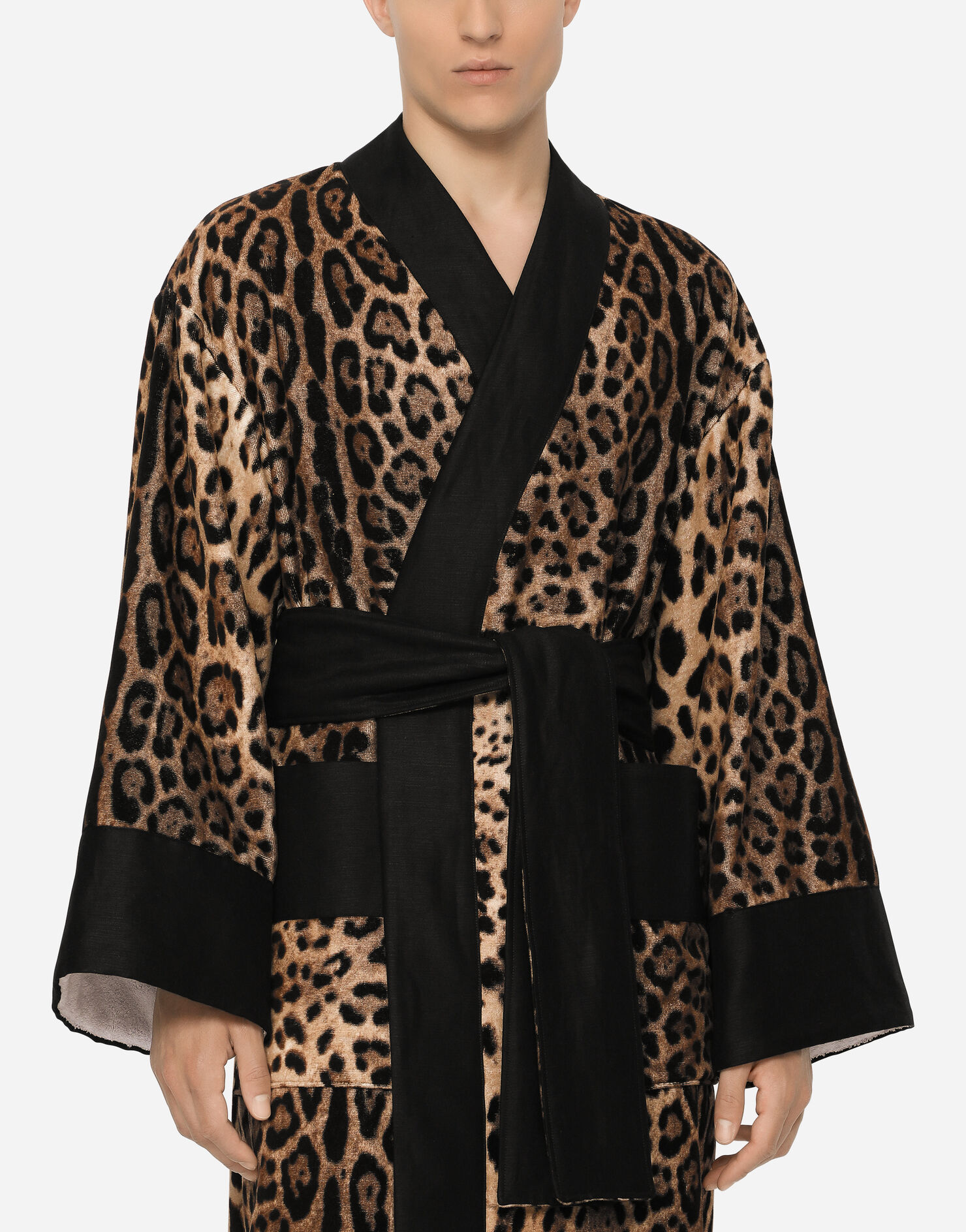 Terry Cotton Bath Robe in Multicolor | Dolce&Gabbana® US