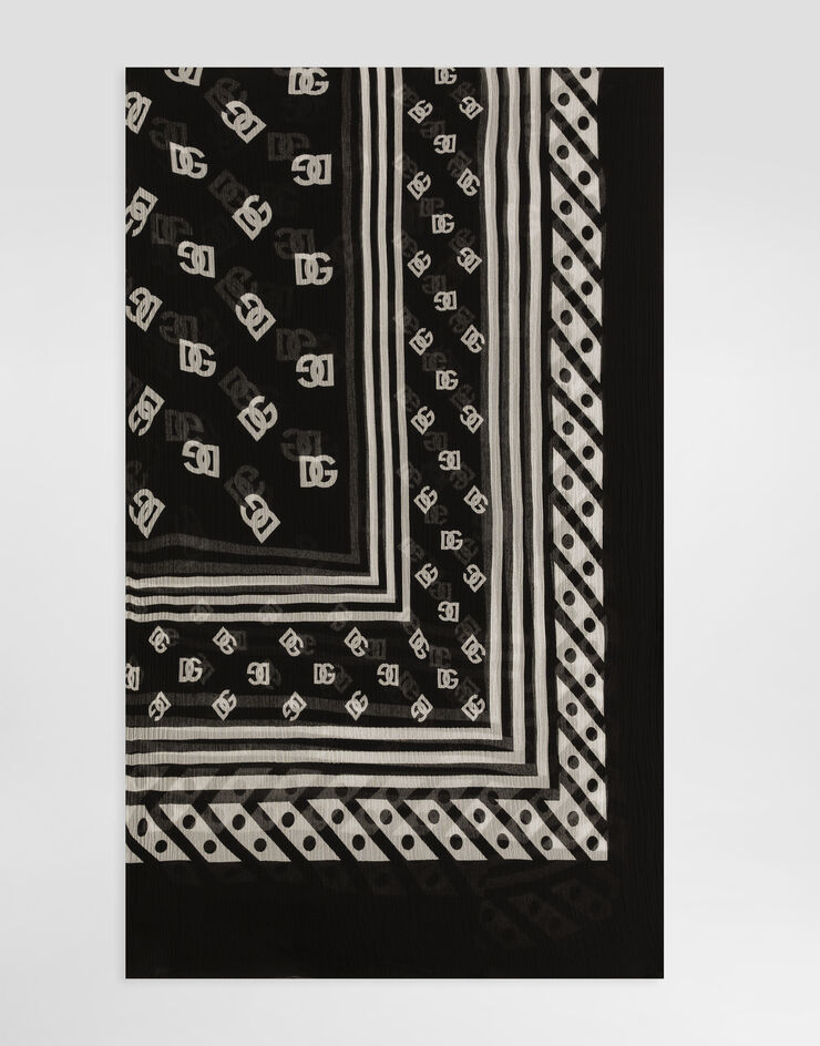 Silk scarf with all-over DG logo print in Print for Women | Dolce ...