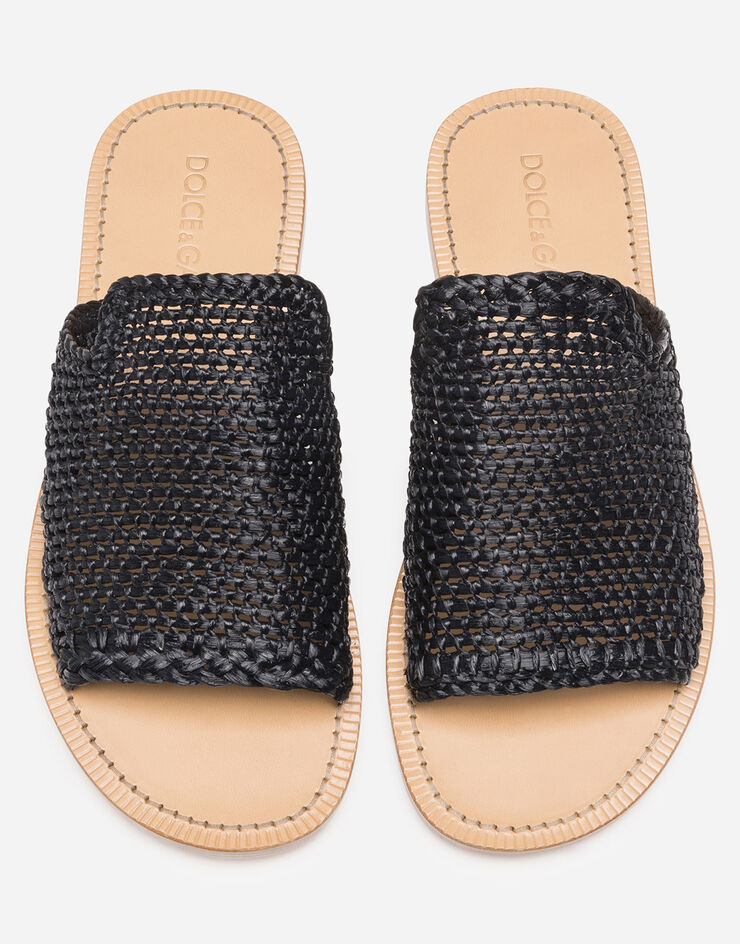 Braided raffia sliders