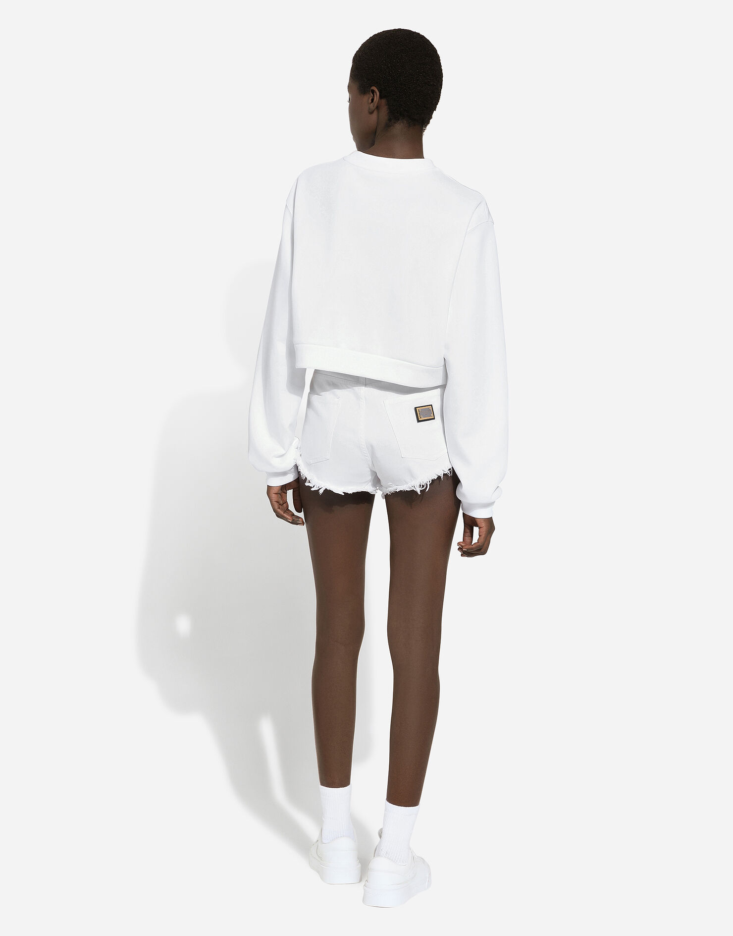 Jersey sweatshirt with DG logo embroidery in White for Women | Dolce ...