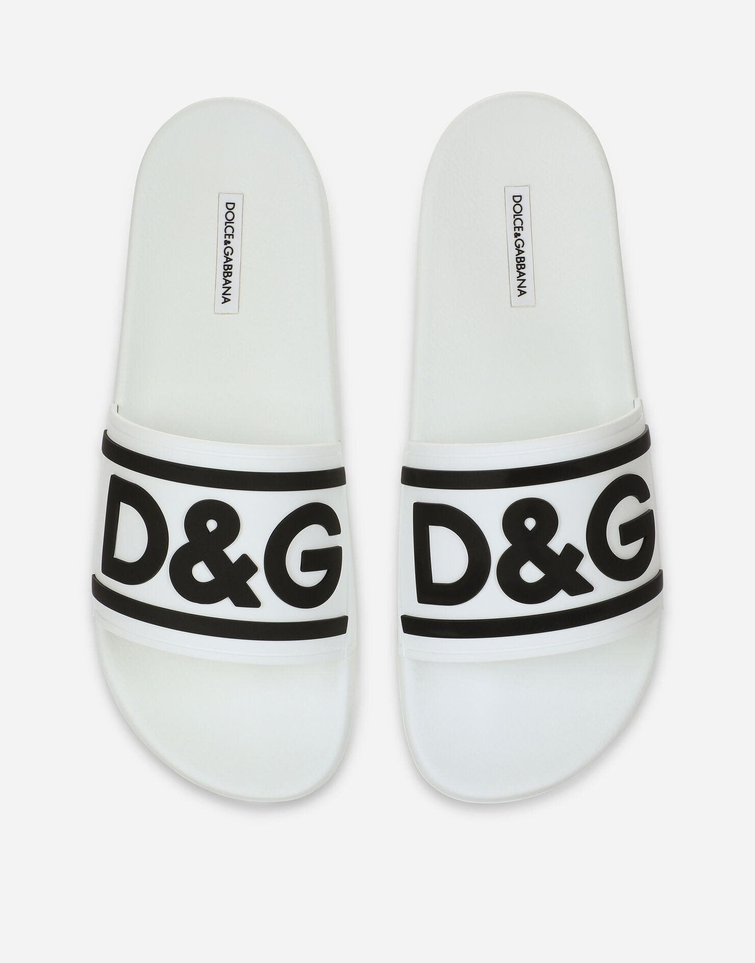 Rubber beachwear sliders with DG logo in Multicolor for Men | Dolce ...