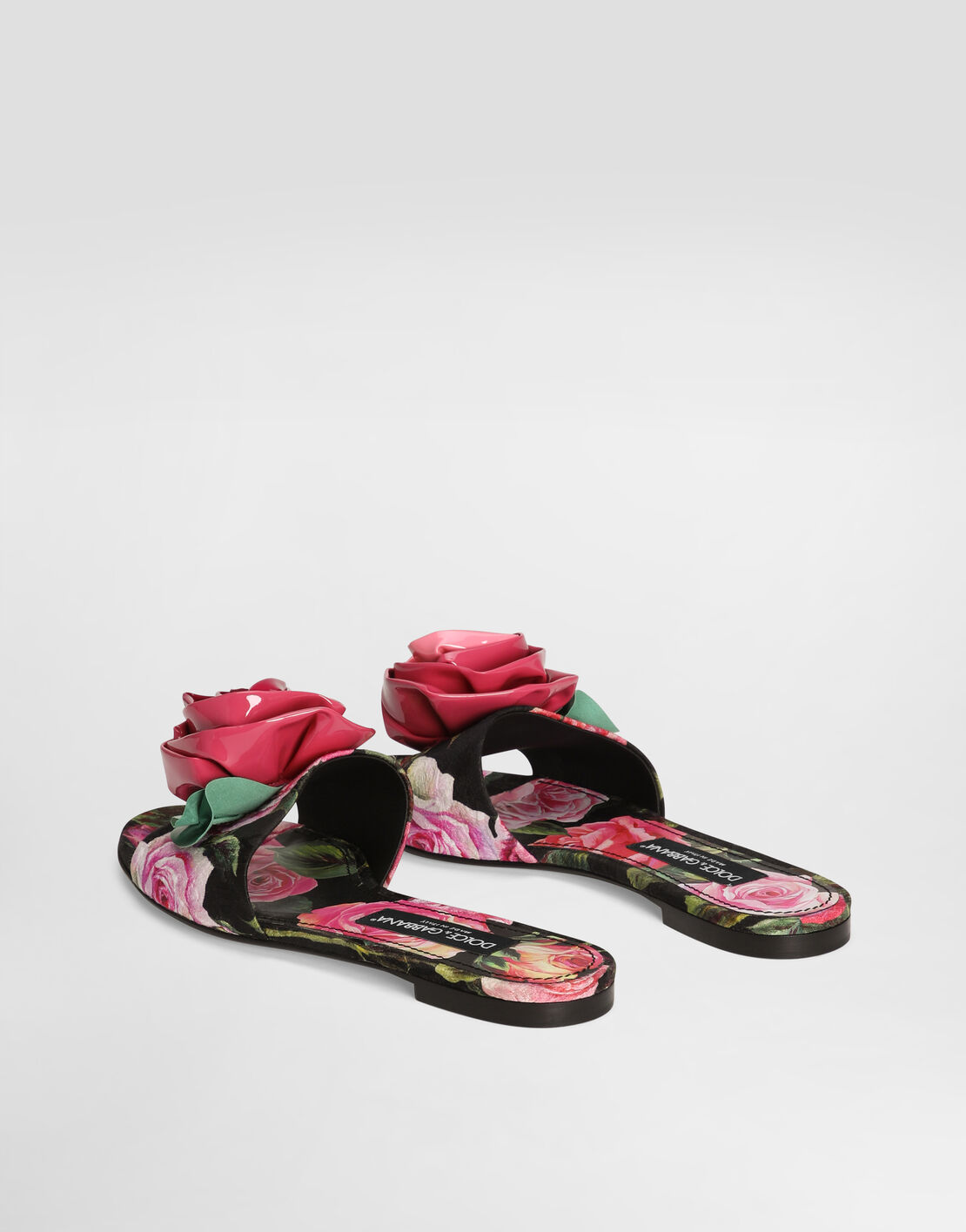 Printed brocade sliders in Print for Women | Dolce&Gabbana® US