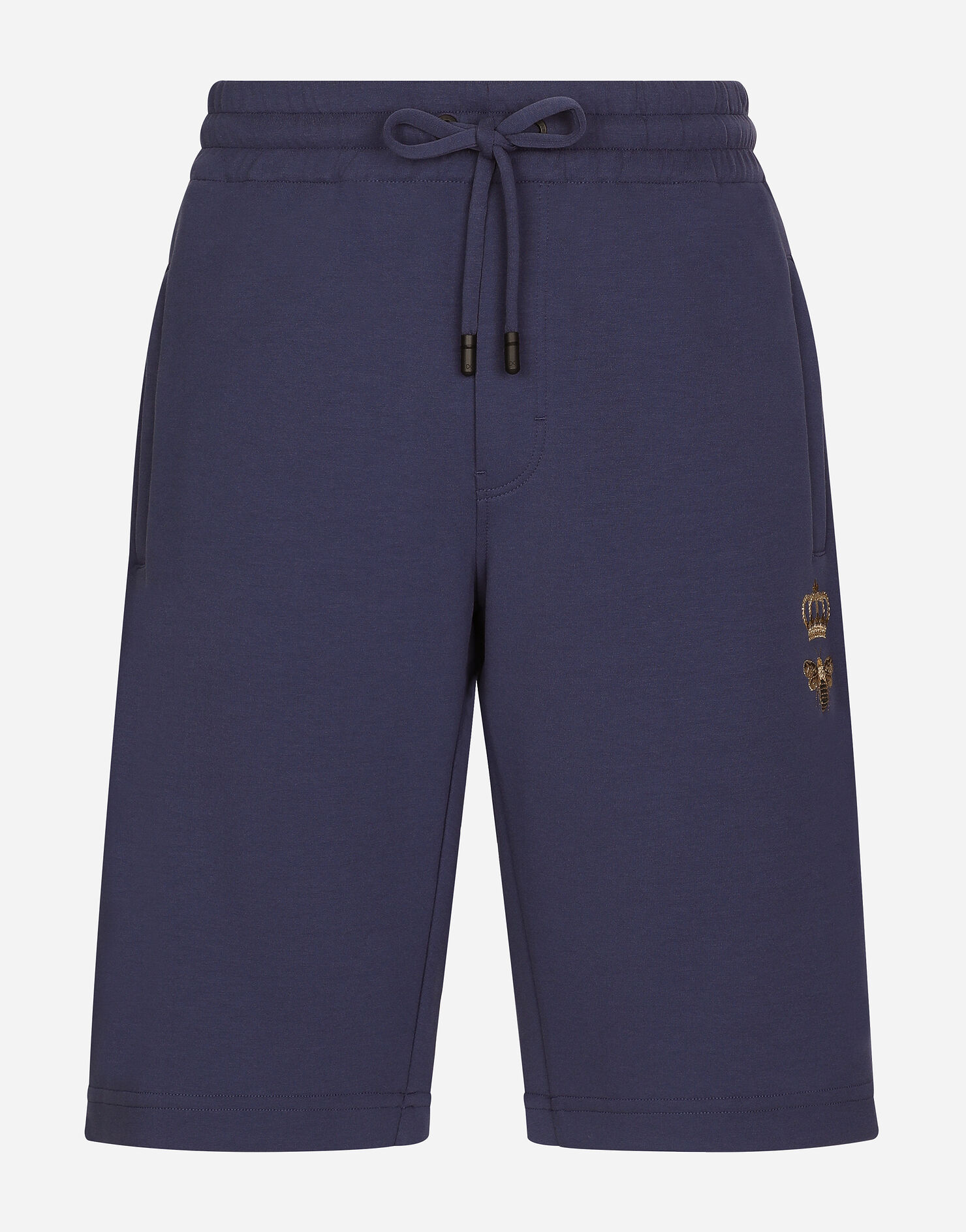 Jersey jogging shorts with embroidery in Blue for Men | Dolce&Gabbana® US