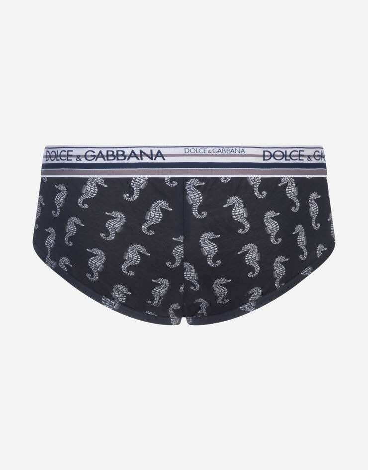 Cotton Brando briefs with seahorse print