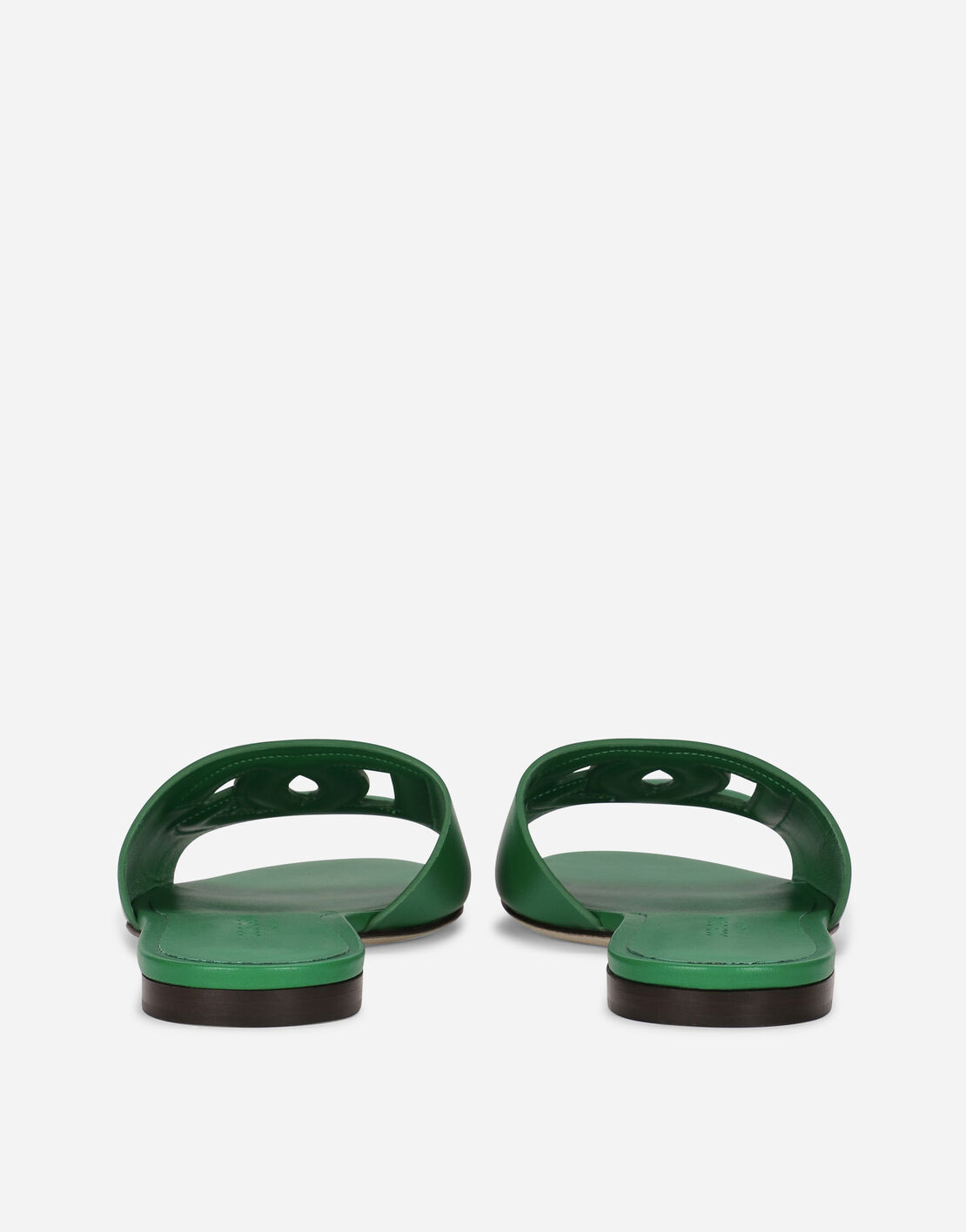 Calfskin sliders with DG logo in Green for Women | Dolce&Gabbana® US