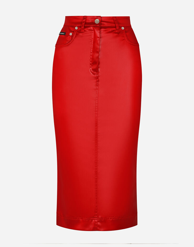 5 Pocket Satin Miniskirt In Bordeaux Dolceandgabbana®