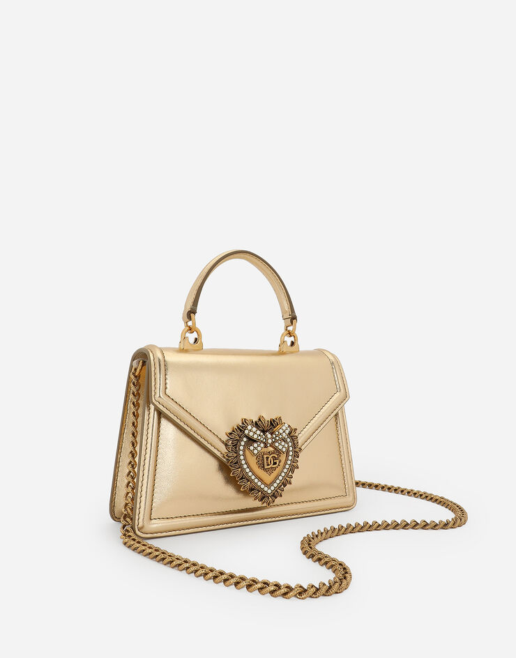 Small Devotion bag in nappa mordore leather in Gold for Women | Dolce ...