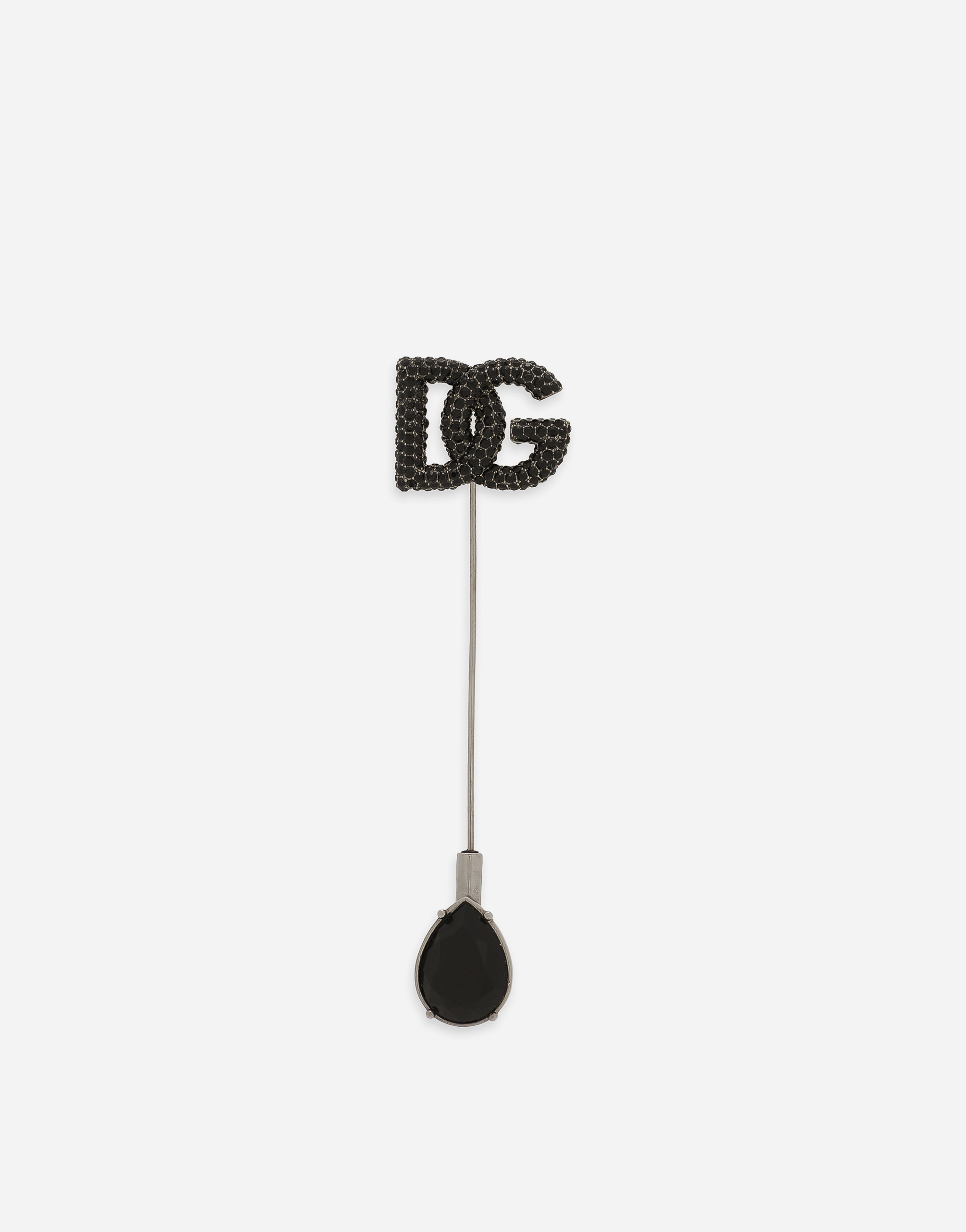 Broche logo DG avec strass en Noir pour homme | Dolce&Gabbana®