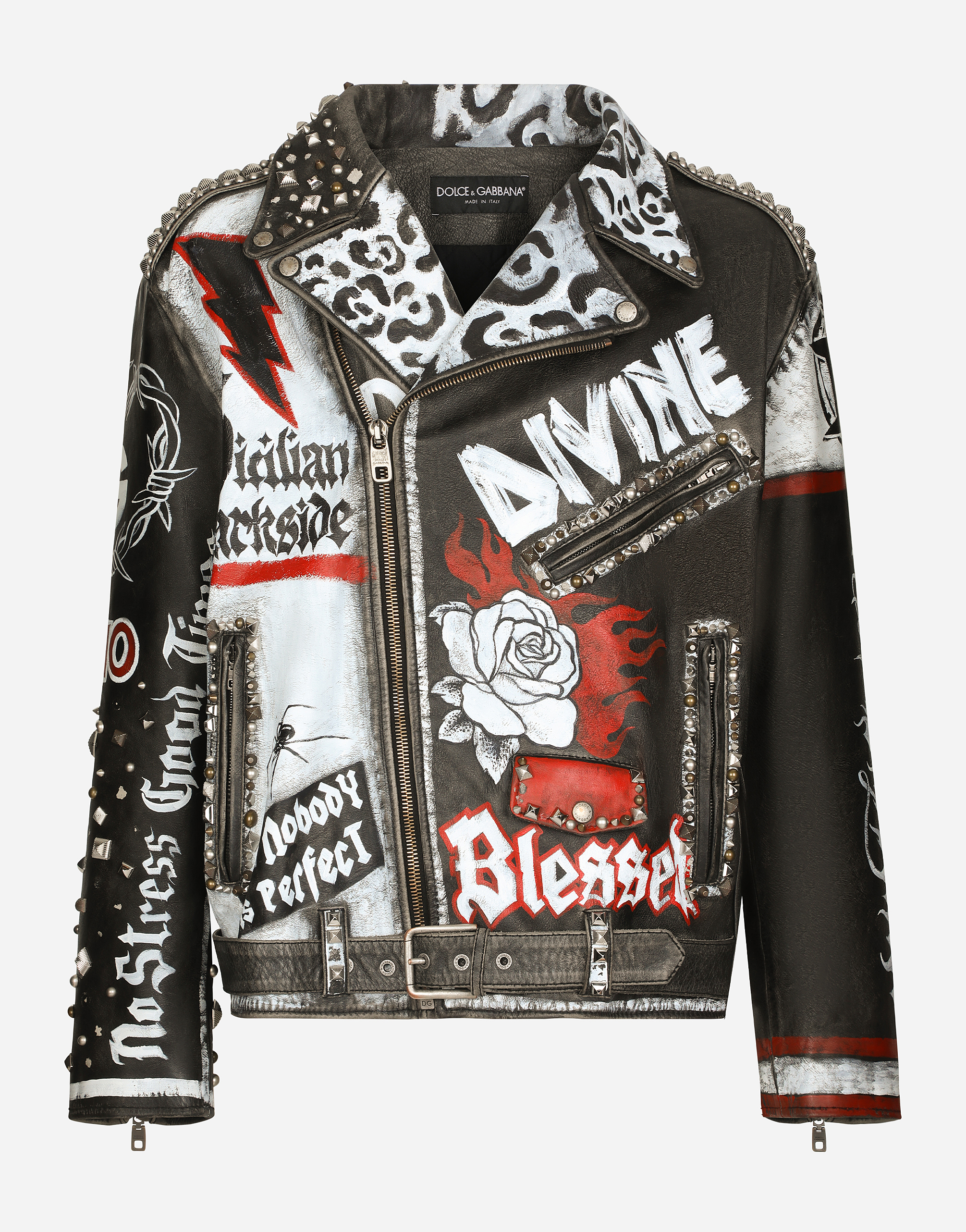 Printed bullskin jacket in Multicolor for Men | Dolce&Gabbana®