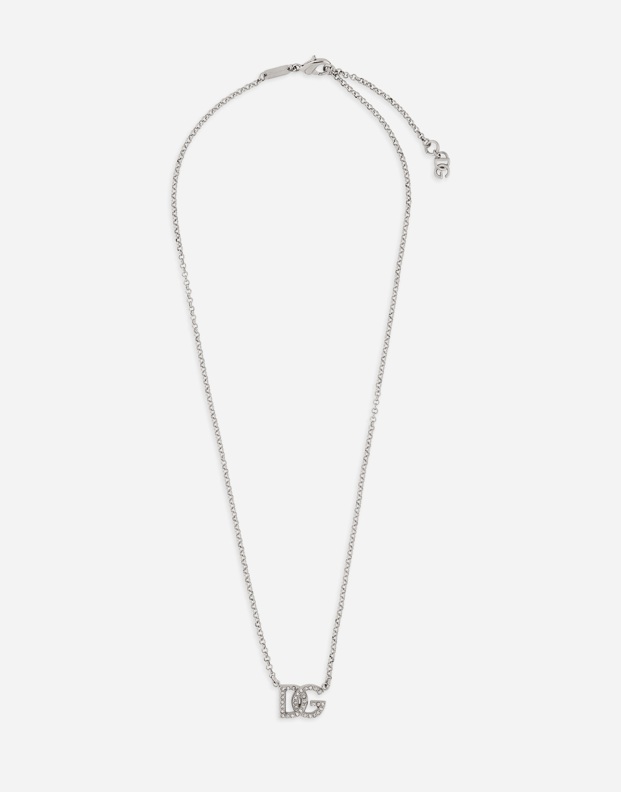 Chain necklace with DG logo in Silver for Men | Dolce&Gabbana®