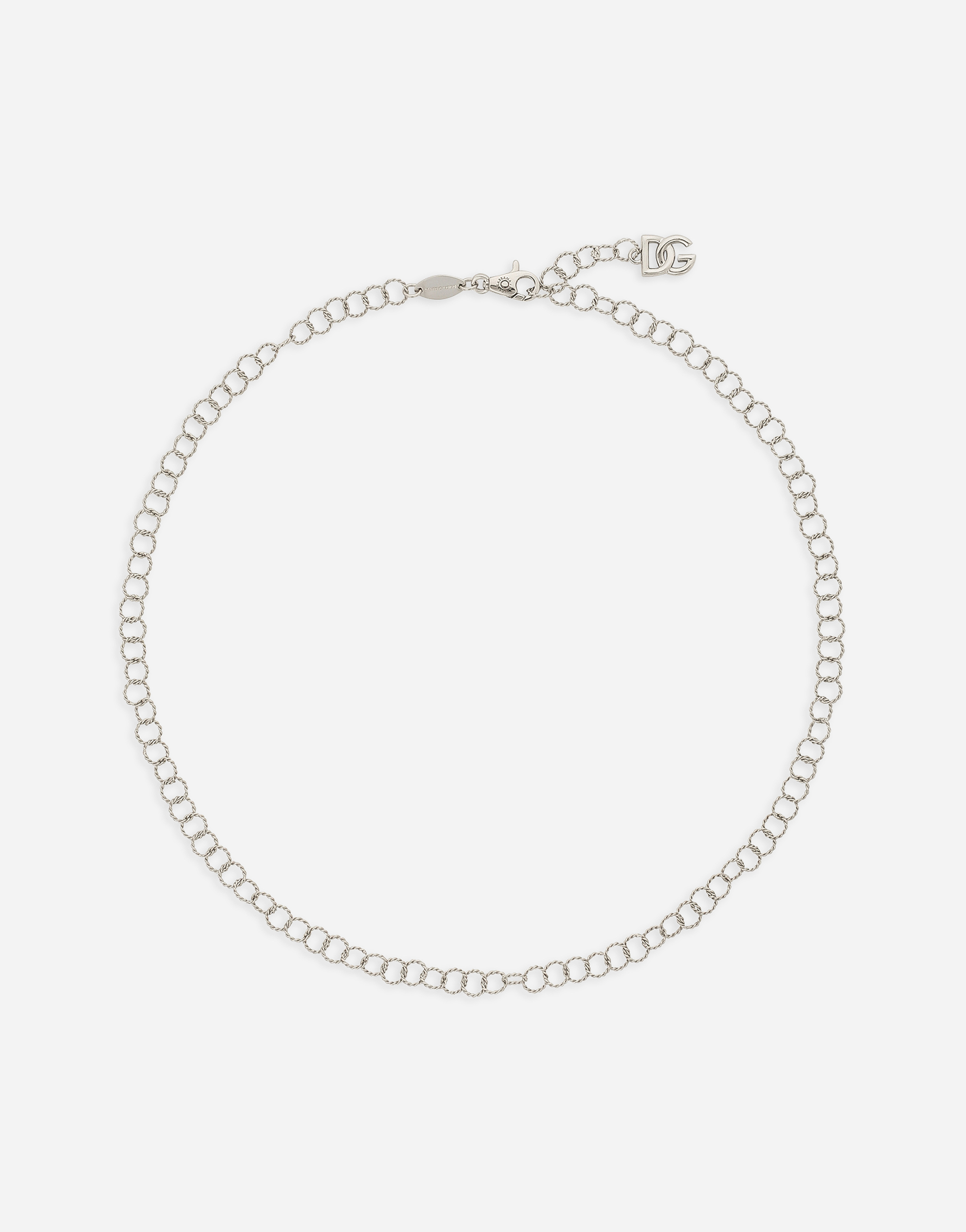 Dolce & Gabbana Twisted Wire Chain Necklace In White Gold 18kt | ModeSens