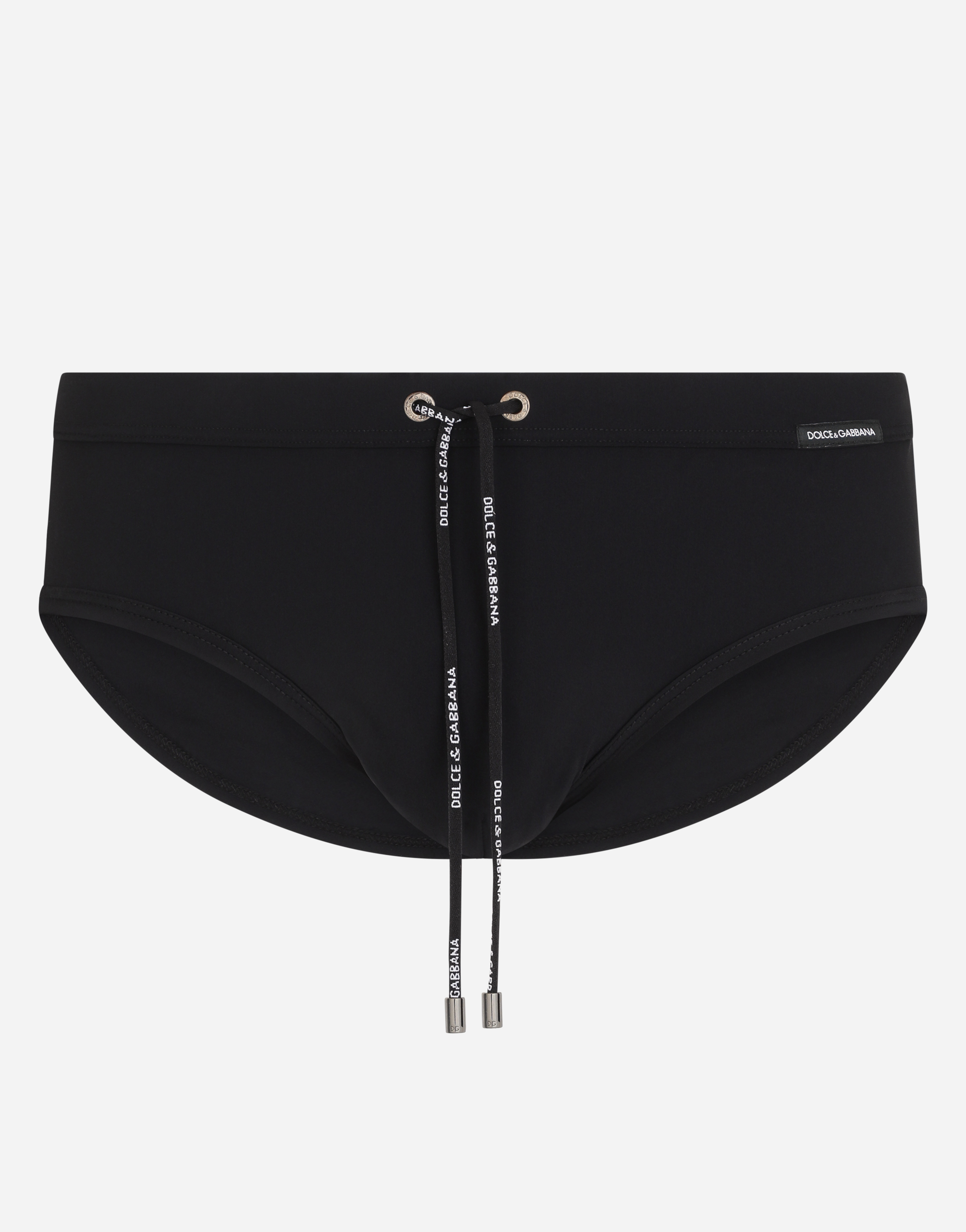 Swim Briefs With High Cut Leg In Black For Men Dolceandgabbana®