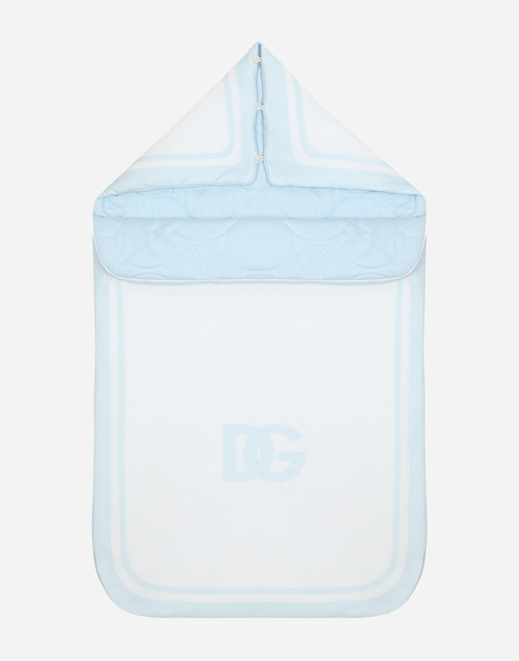 Jersey sleep sack with DG logo print in Azul Claro for Boys | Dolce ...