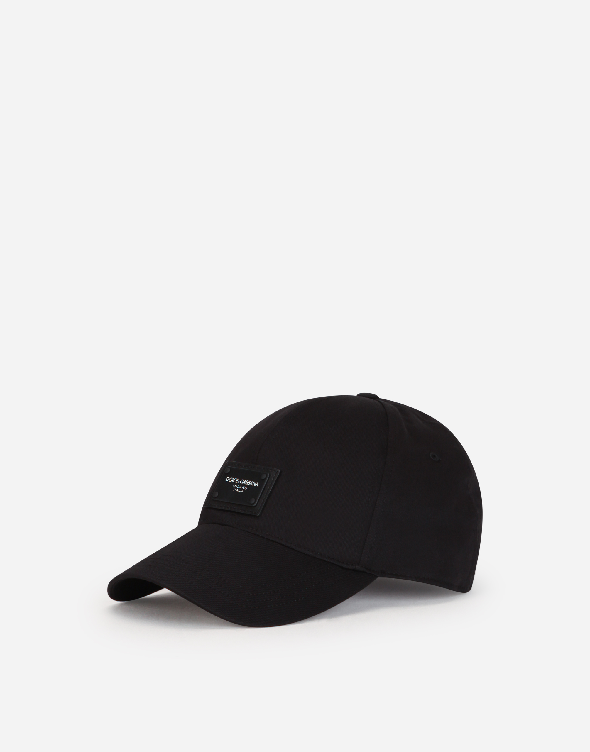 Baseball cap with branded plate in BLACK for Men | Dolce&Gabbana®