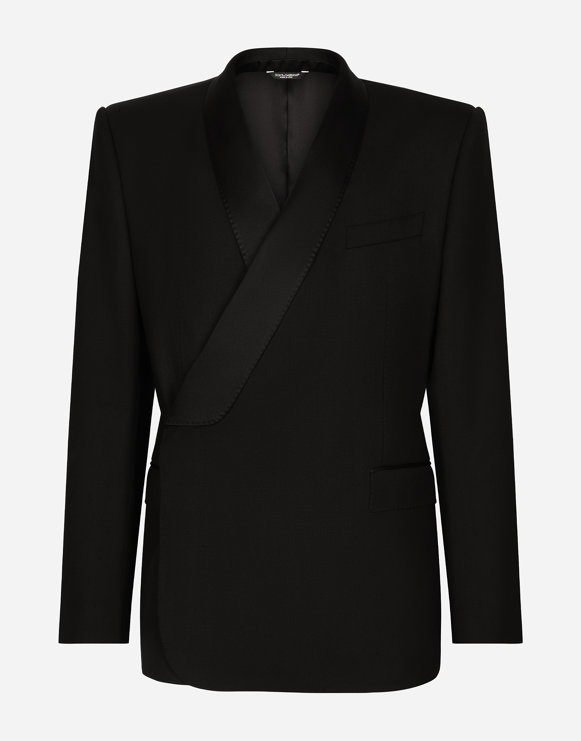 Dolce & Gabbana Double-breasted Wool Sicilia-fit Tuxedo Jacket In Black ...