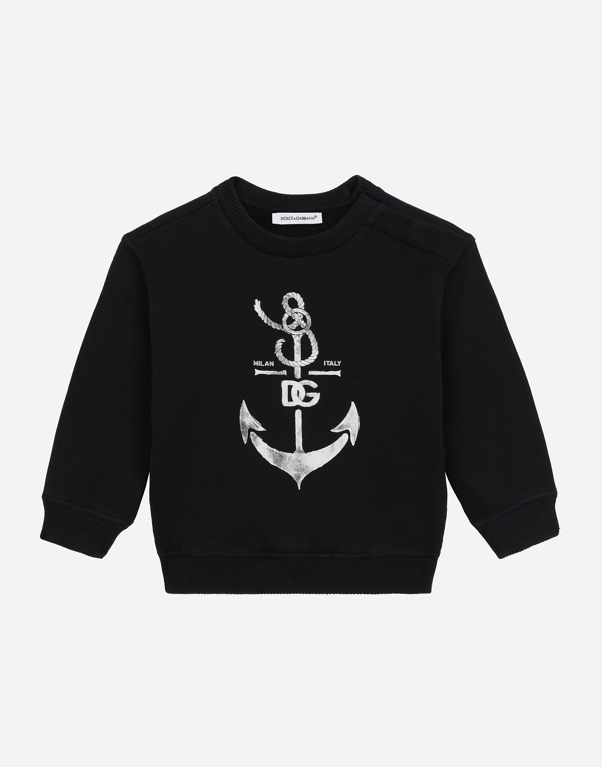Jersey round-neck sweatshirt with DG anchor print in Azul for Boys ...
