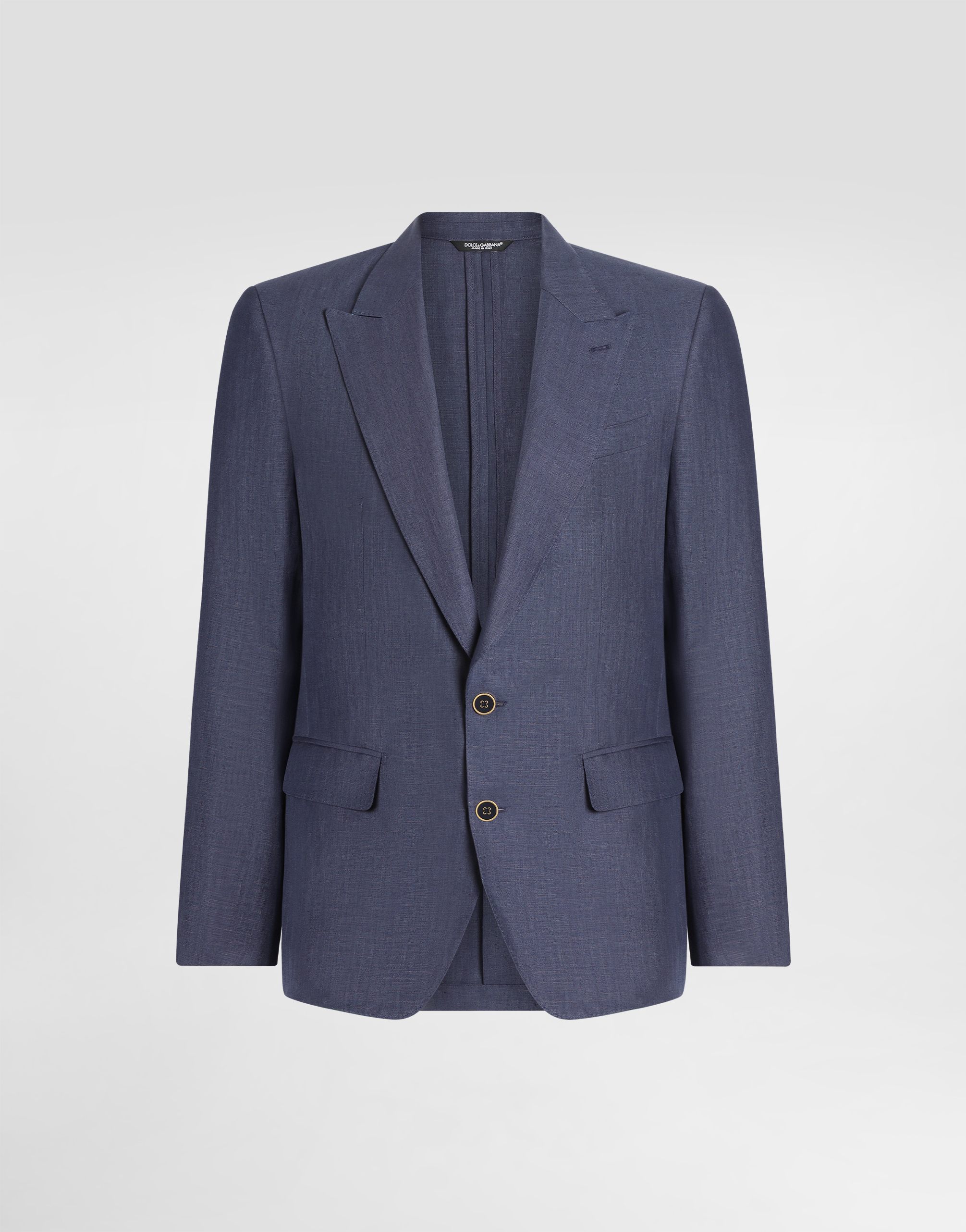 Linen Sicilia-fit jacket in Blue for Men | Dolce&Gabbana®